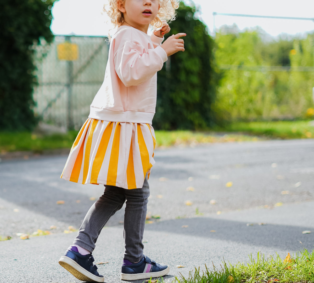 Skirted Sweatshirt sewing pattern for girls – Vagabond Stitch